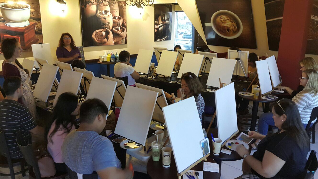Our first canvas painting session – Color Guam