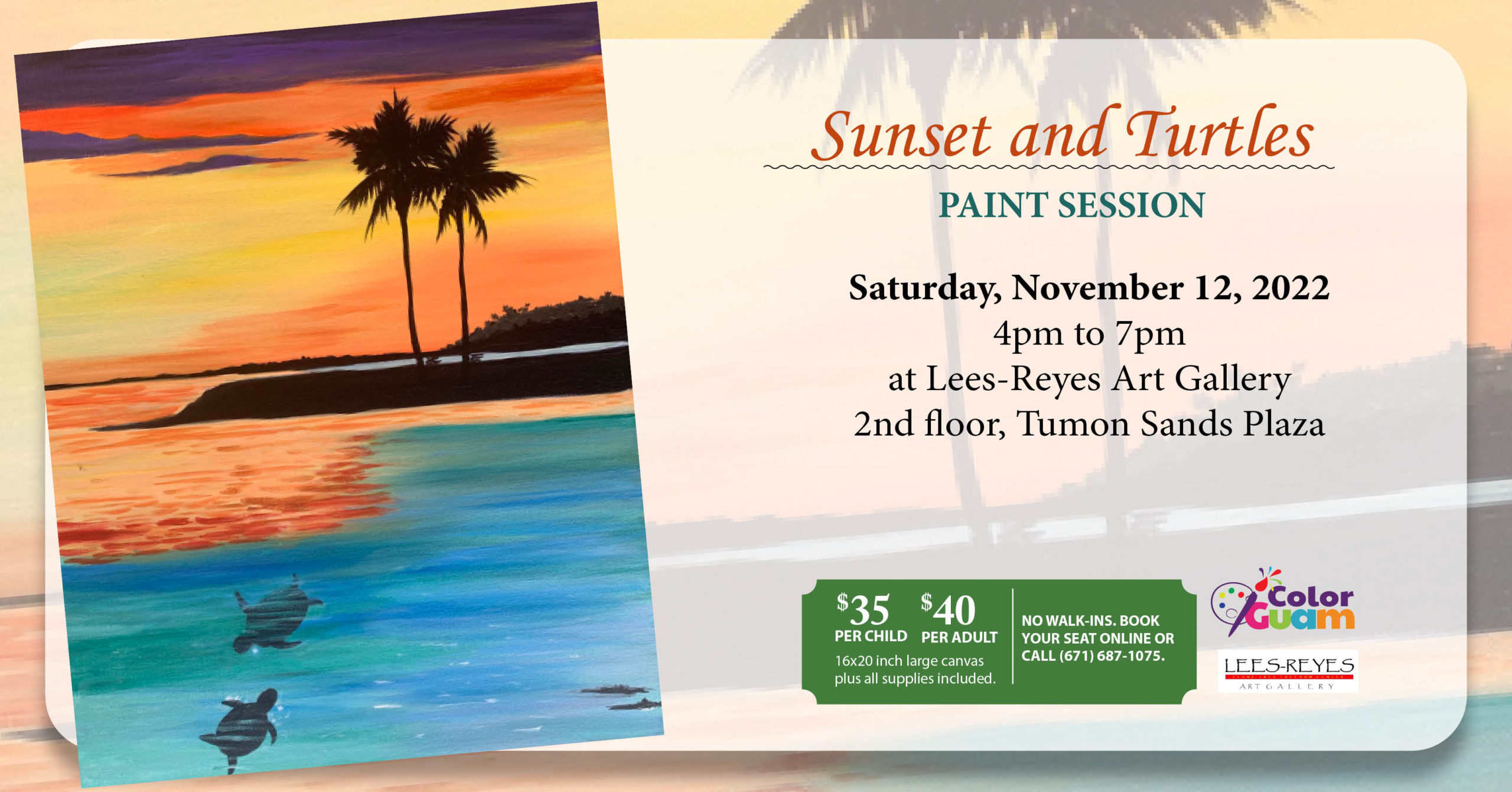 Sat Nov 12 Sunset and Turtles – Color Guam